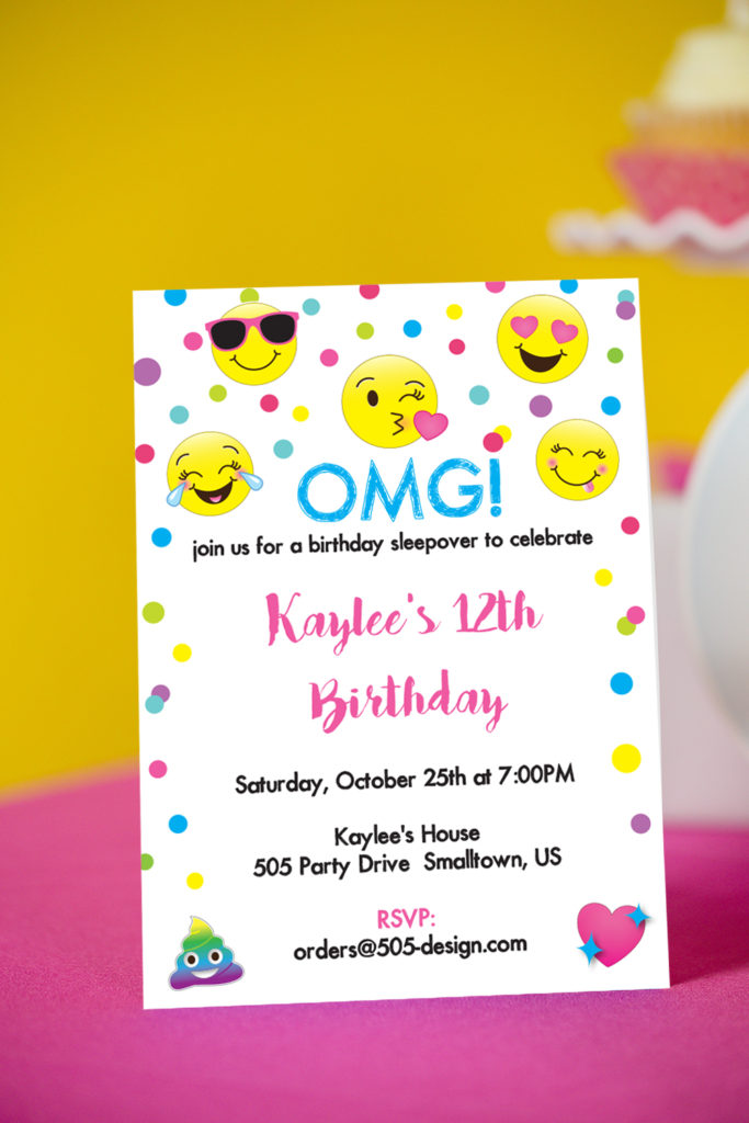 Emoji Invitation – Cute Emoji Party Invitation – 505 Design, Inc