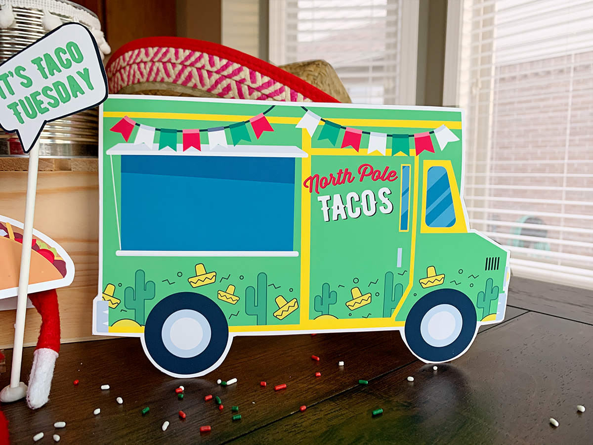 Free Printable Taco Truck for Your Elf on the Shelf – 505 Design, Inc